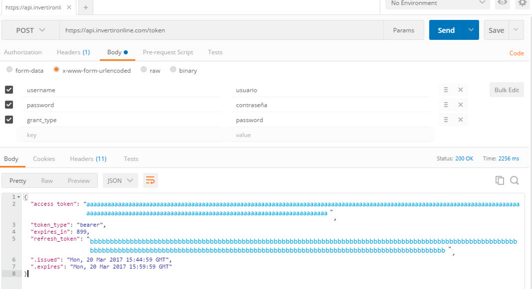 A continuación se presenta una captura de pantalla de la petición y su ...